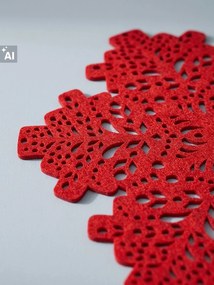 Sinsay - Vánoční prostírání ve tvaru sněhových vloček 2 pack - červená