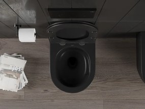 Mexen Carmen WC mísa Rimless Tornado se zpomalujícím sedátkem slim, duroplast, černá mat - 30881085T