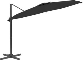 vidaXL Konzolový slunečník s LED černý 400 x 300 cm [319931]