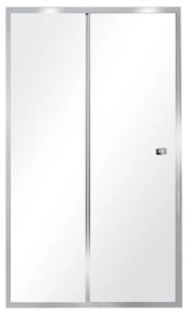 Besco Posuvné sprchové dveře DUO SLIDE 100x195 (110x195, 120x195, 130x195 ) pro instalaci do niky Rozměry (cm): šířka: 120, Barva profilů a typ výplně: profily: chrom, výplň: transparent