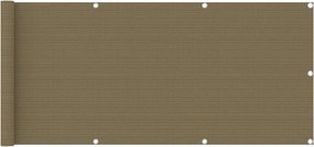 Balkonová zástěna taupe 75 x 600 cm HDPE 310959