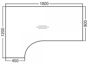 Ergonomický stůl ProOffice A 180 x 120 cm, levý / Ořech