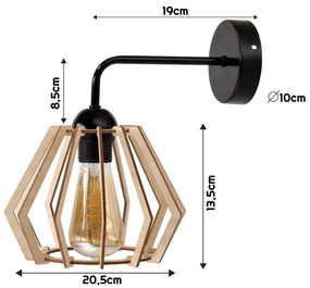 BERGE Nástěnné svítidlo 1x E27 BRILLIANT BLACK