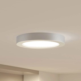 Prios LED stropní svítidlo Edwina, stříbrné, 24,5 cm, 2 ks, stmívatelné