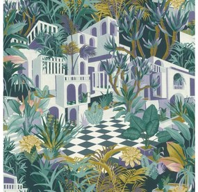 Vliesová tapeta 687415 barevná botanická zahrada / Tapety na zeď Tropical House (0,53 x 10,05 m) Rasch