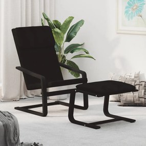 Relaxační křeslo s podnožkou černé textil 3154419