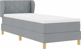 Postel s boxspringem s čelo Světle šedá 80 x 200 cm textil 3340241