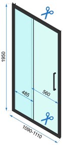 Posuvné sprchové dveře Rea Rapid 110 chrom