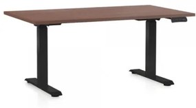 Výškově nastavitelný stůl OfficeTech D, 140 x 80 cm, černá podnož