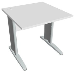 Stůl pracovní rovný 80 cm - Hobis Cross CS 800 Dekor stolové desky: bílá, Dekor lamino podnože: bílá, Barva nohou: Stříbrná