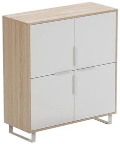 OnaDnes -20% ARBYD Matně bílá dubová kancelářská skříň Thor 100 x 33 cm