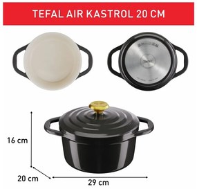 Hliníkový hrnec s pokličkou s nepřilnavým povrchem na indukci 3.1 l Air – Tefal
