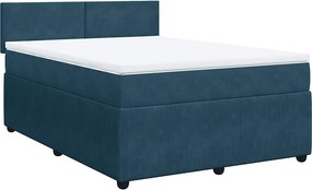 Box spring postel s matrací modrá 140 x 190 cm samet 3287732