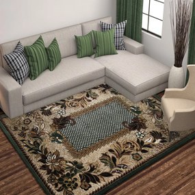 Stylový koberec v zelené barvě Šířka: 200 cm | Délka: 400 cm