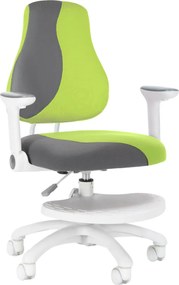 Dětská rostoucí židle Neoseat KINDER WHITE PLUS — látka, šedá / zelená