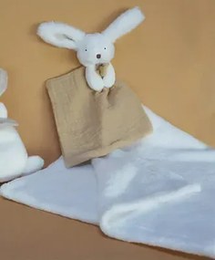Doudou Dárková sada šťastný králíček pléd a béžový muchláček / od 0 le