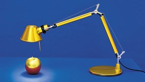 Artemide 0011860A Tolomeo Micro tavolo, zlatá stolní lampa, 1x46W E14, 45+37cm
