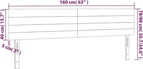 Čelo postele s LED tmavě šedé 160x5x78/88 cm textil 3121759