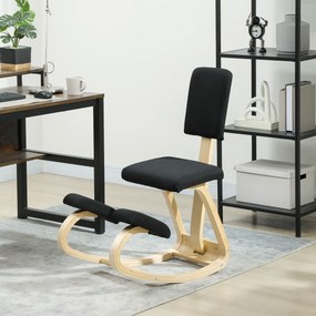 HOMCOM Ergonomická kolenní židle, kolenní stolička, zdravotní židle pro domácnost, kancelář, meditaci, černá