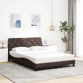 Rám postele bez matrace tmavě hnědá 120 x 200 cm textil 3310590