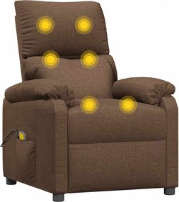 Masážní křeslo hnědé textil 322458