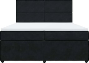 Box spring postel s matrací černá 200x200 cm samet 3294726