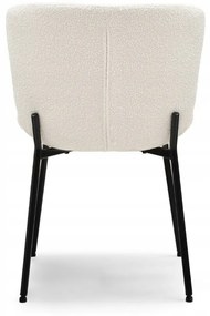 MPT Židle Kirk krémové bouclé/černá podnož