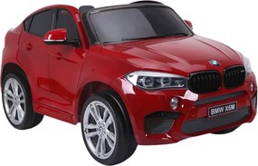 LEAN CARS Elektrické autíčko BMW X6M pro děti červené lakované LED MP3