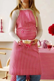 Pip Studio Apron Stripes kuchyňská zástěra  - růžová (Kuchyňská zástěra v růžové barvě o rozměru 72 x 89.5 cm )