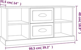 vidaXL TV skříňka 99,5 x 35,5 x 48 cm kompozitní dřevo [816274] Barva: kouřový dub