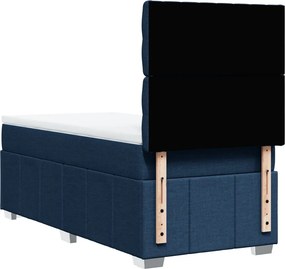 Box spring postel s matrací modrá 90x200 cm textil 3291564