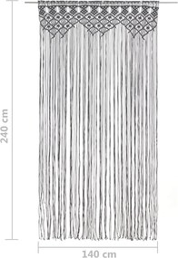 Macramé závěs antracitový 140 x 240 cm bavlna 323995