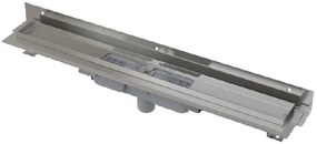 Alcadrain Odtokové žlaby - Sprchový žlab Flexible Low 650 mm, s nastavitelným límcem ke stěně, svislý odtok, nerez APZ1104-650