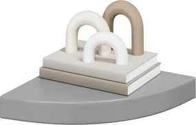 Plovoucí rohové police 2 ks šedé vysoký lesk 25x25x3,8 cm MDF 323893