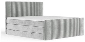 Světle šedá boxspring postel s úložným prostorem 180x200 cm Bergamo – Maison de Rêve