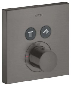Axor ShowerSelect - Termostat pod omítku pro 2 spotřebiče, kartáčovaný černý chrom 36715340