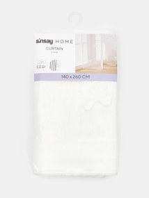 Sinsay - Sada poloprůhledných záclon na řasící pásce s motivem mašlí 2 pack - bílá