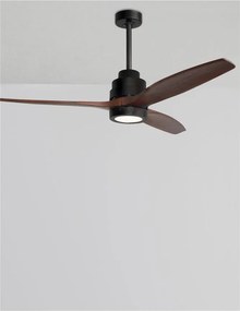 NV 5231401 Stropní ventilátor se světlem SABAL tělo z oceli matná černá a sklo 3ABS dřevěné listy 12W 3000K - NOVA LUCE
