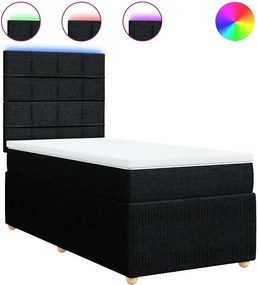 Box spring postel s matrací černá 90x200 cm textil 3294241