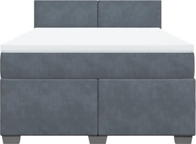 Box spring postel s matrací tmavě šedá 140x200 cm samet 3288625