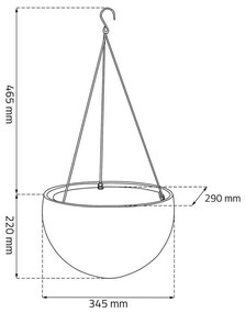 Keter Závěsný květináč Sphere tmavě hnědá, pr. 35 cm