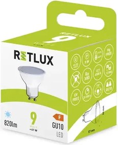 RETLUX RLL 419 GU10 bulb / 9W / 820 lm / 6500K - denní bílá
