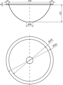 NOFER Sapho 13029.B umývátko zápustné O 35,5 cm nerezové