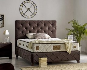 Čalouněná postel BAMBOO - hnědá 200 × 200 cm