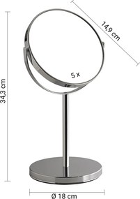 Gedy Gedy, ANNA kosmetické zrcadlo na postavení, průměr 163mm, oboustranné, chrom, 211213