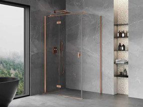 Mexen Mist HT, sprchový kout s výklopnými dveřmi levý 120 x 70 cm, čiré sklo, měděná matná, 8A5T-120-070-65-00-L