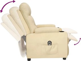 Elektrické polohovací křeslo krémové textil 3098824