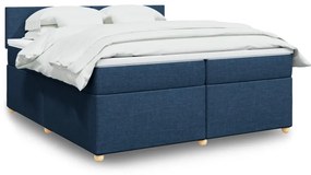 Box spring postel s matrací modrá 200x200 cm textil 3286786