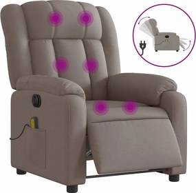 Elektrické masážní polohovací křeslo taupe textil 3205312