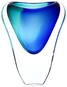 Skleněná váza hutní 05, modrá a tyrkysová, 15 cm | České hutní sklo od Artcristal Bohemia